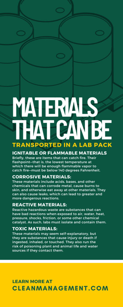 4 Materials That Can Be Transported in a Lab Pack